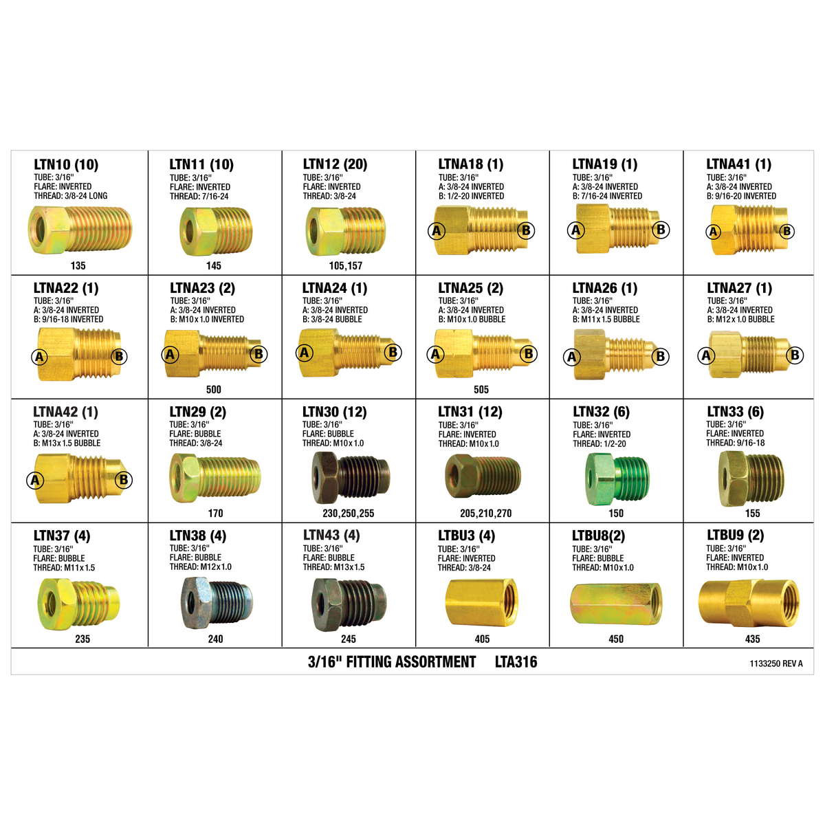 3/16″ Brake Line Fitting Assortment Kit | 4LifetimeLines®